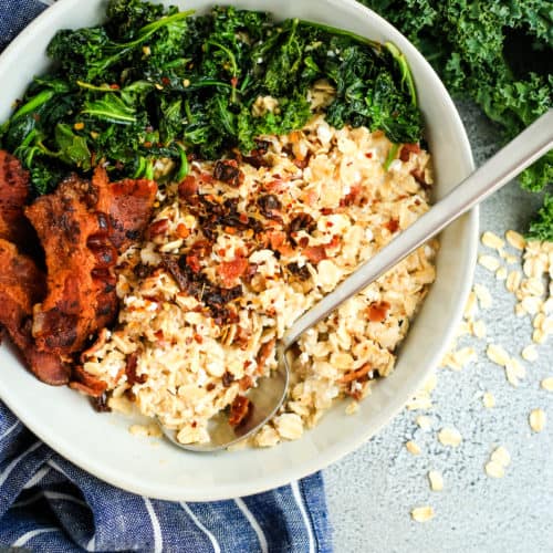 Savory Oats with Garlic Greens - Street Smart Nutrition