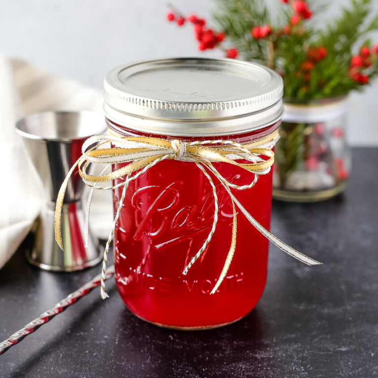 Spiced Cranberry Simple Syrup for Holiday Cocktails and DIY Gifts