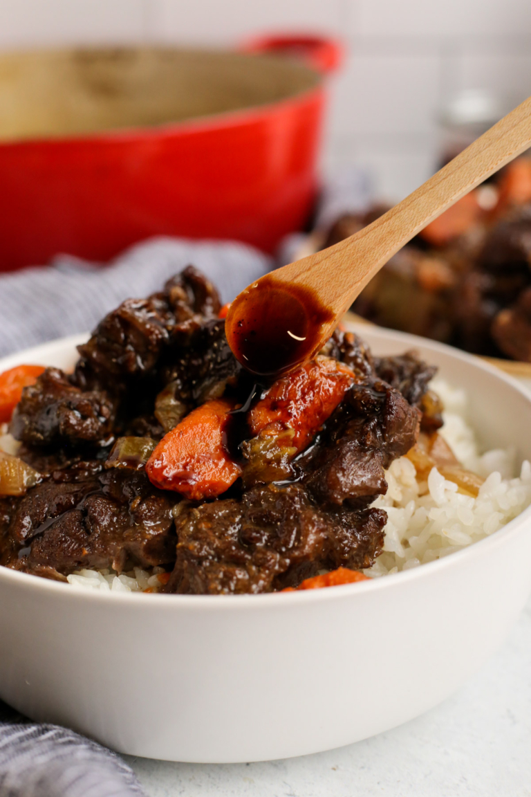 Braised Beef Neck Bones with Chinese Five Spice and Rice