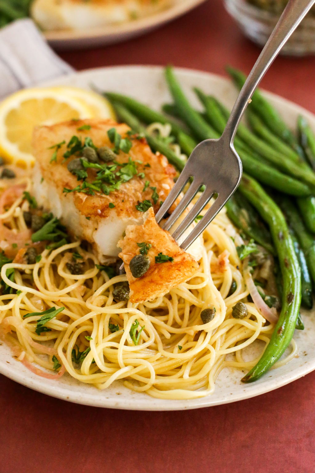 Cod Piccata with Angel Hair Pasta (Easy Fish Recipe)