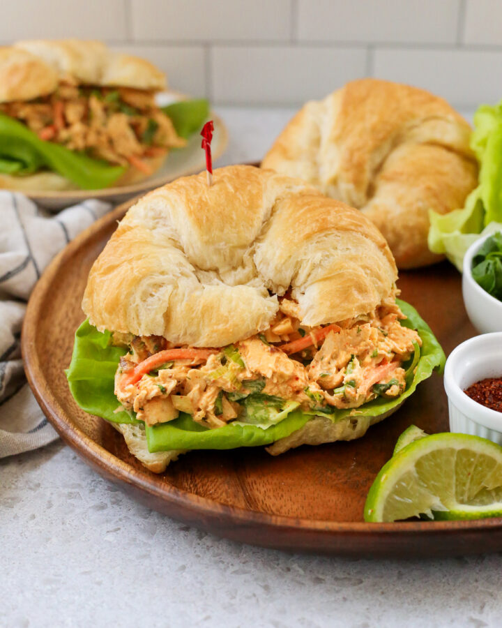 Creamy Curried Chicken Salad Sandwiches on Croissants