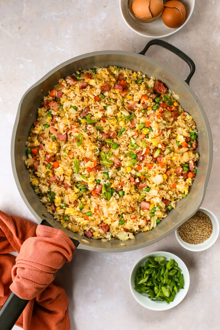 Ham Fried Rice (Easy Leftover Ham Recipe)