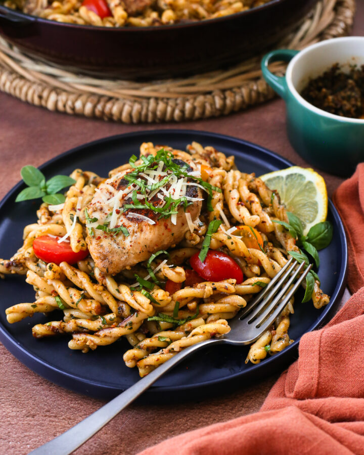 Pesto Rosso Pasta with Chicken
